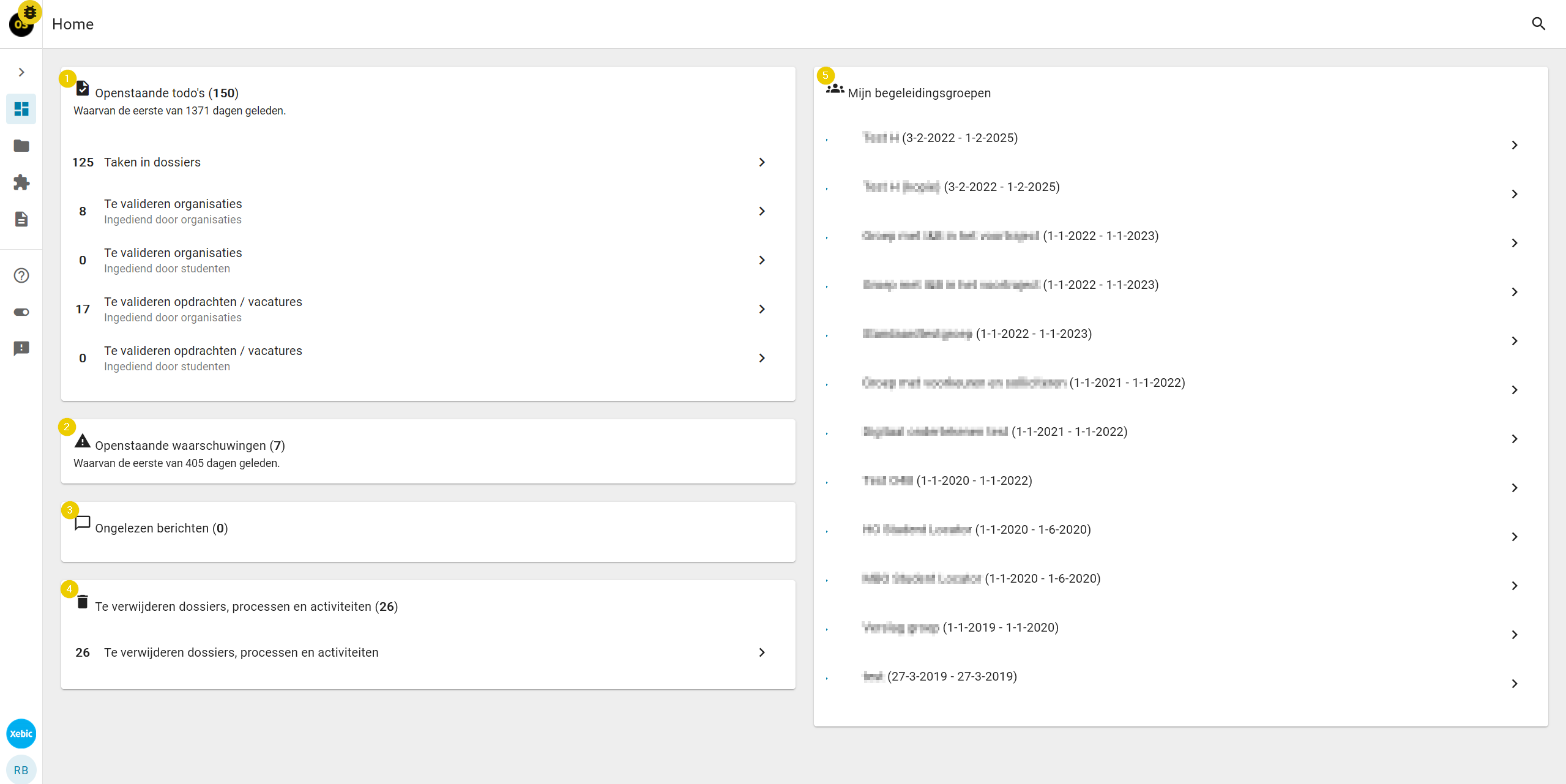 Backoffice dashboard – OnStage Knowledge base